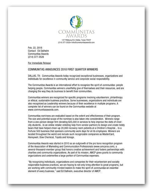 Graphic Downloads - Communitas Awards